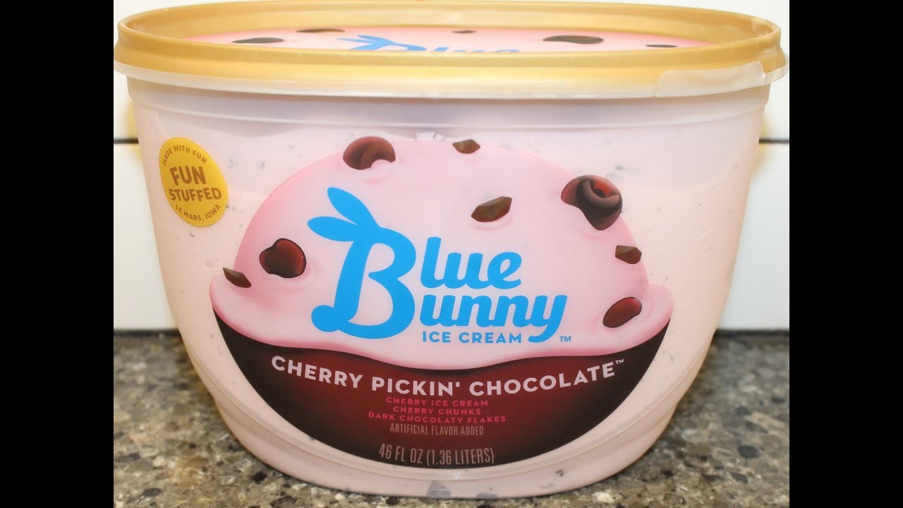 Blue Bunny Ice Cream: Cherry Pickin’ Chocolate Review - YouTube