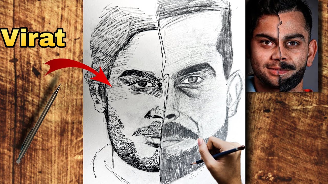 Easy Virat Kohli Drawing || step by step || sketch | drawing 🥶 ...