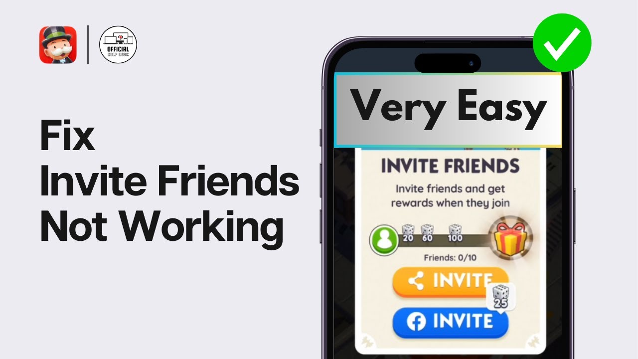 How To Fix Monopoly Go Invite Friends Not Working (Best Method) - YouTube