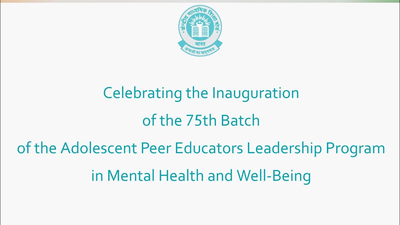Inauguration of 75th Batch of Adolescent Peer Educators Leadership ...