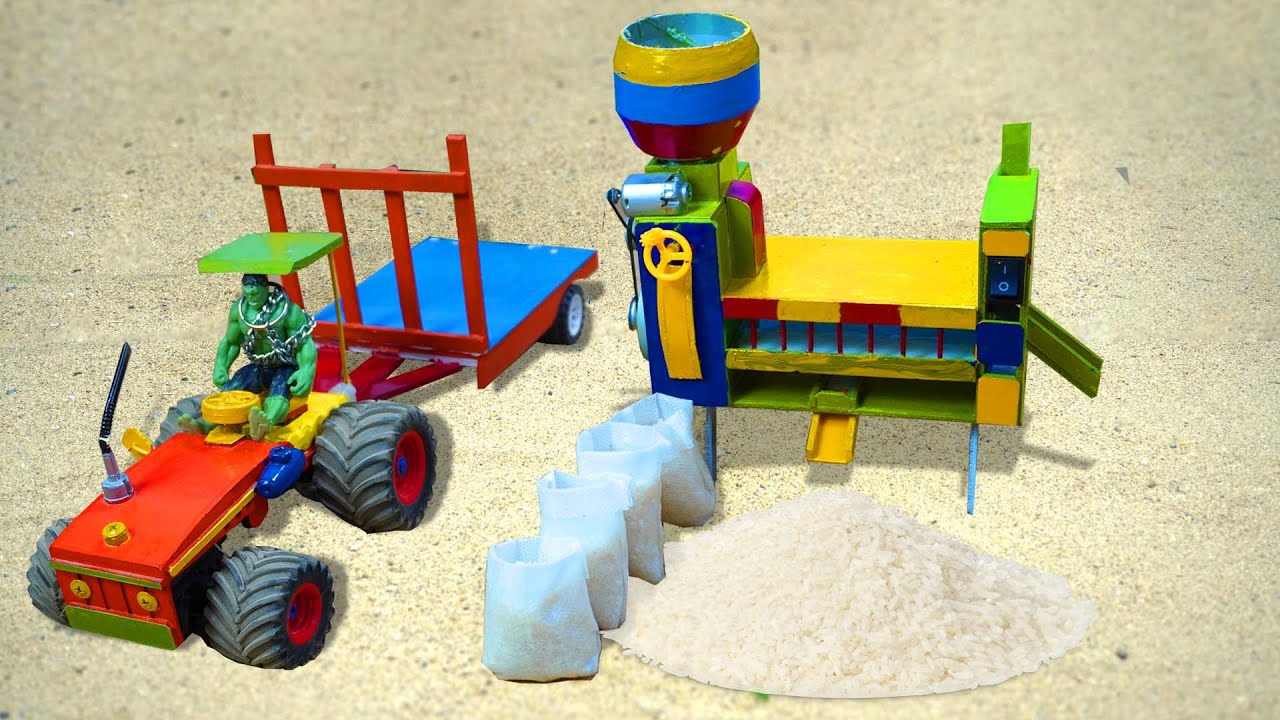 Diy tractor making mini threshing machine #09 | New agricultural ...