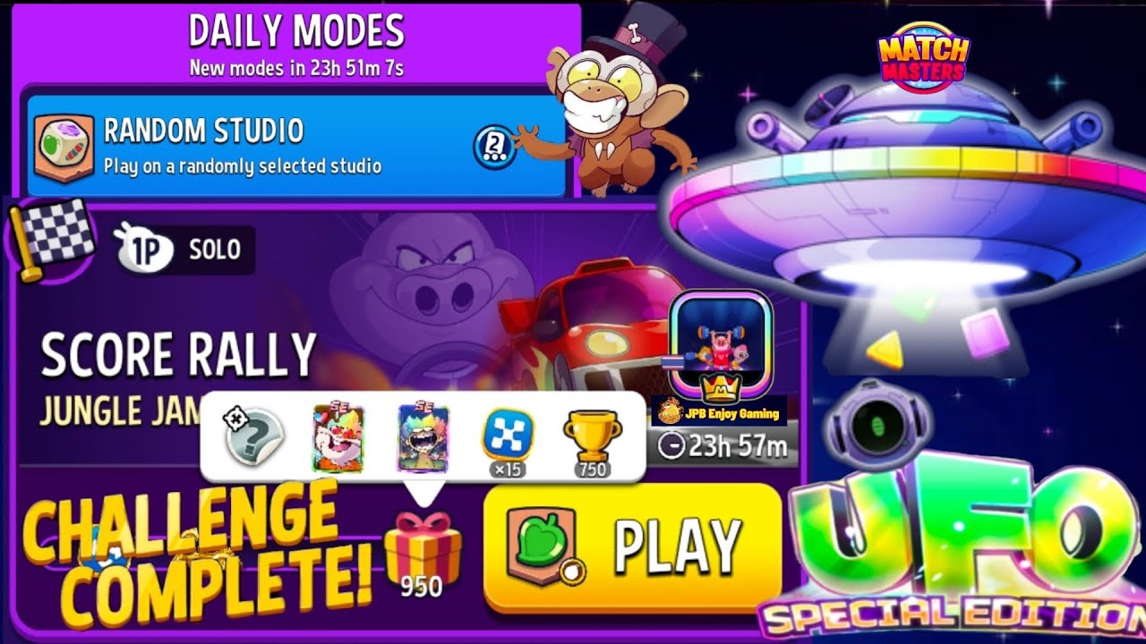Jungle Jam+Bombs Away Solo Challenge Score Rally 950 Score/ Random Studio Daily Mode /Match ...