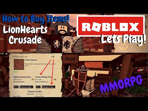 Roblox Gameplay | Lionhearts Crusade | MMORPG Game - How to Buy Items! - YouTube