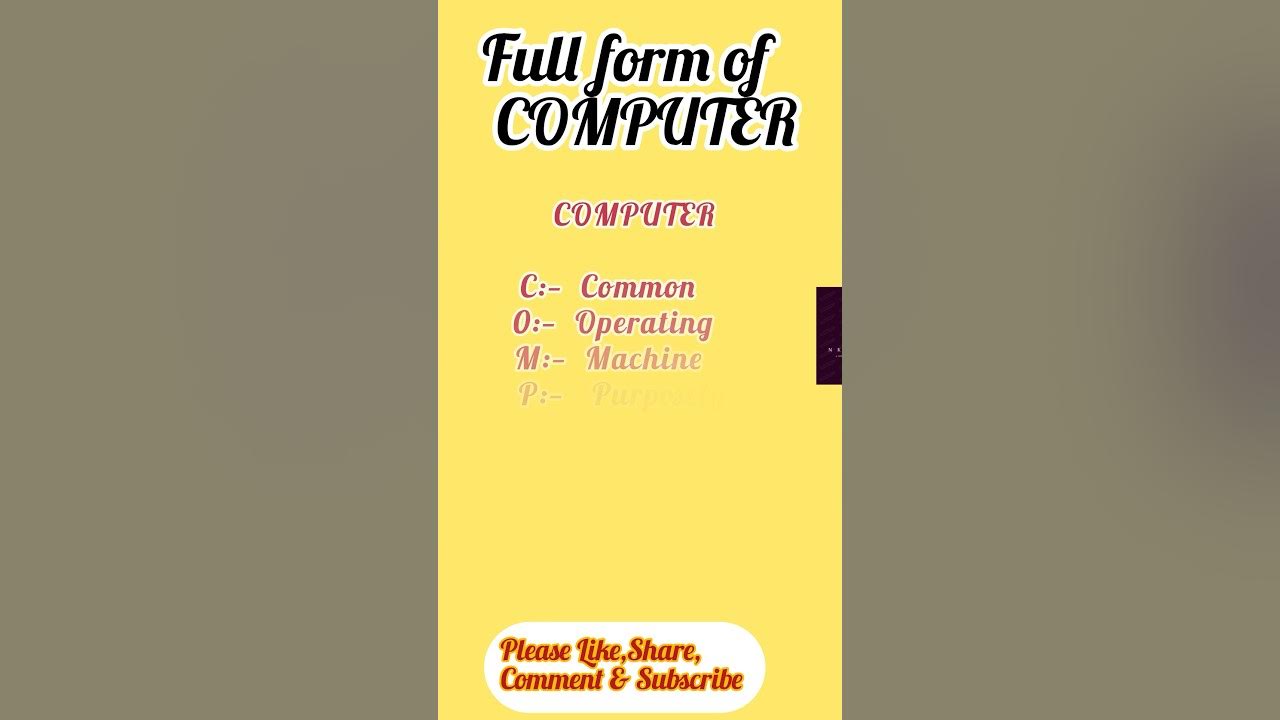 Full form of computer #computerknowledge #ict #computerscience #competition #sscrailway # ...