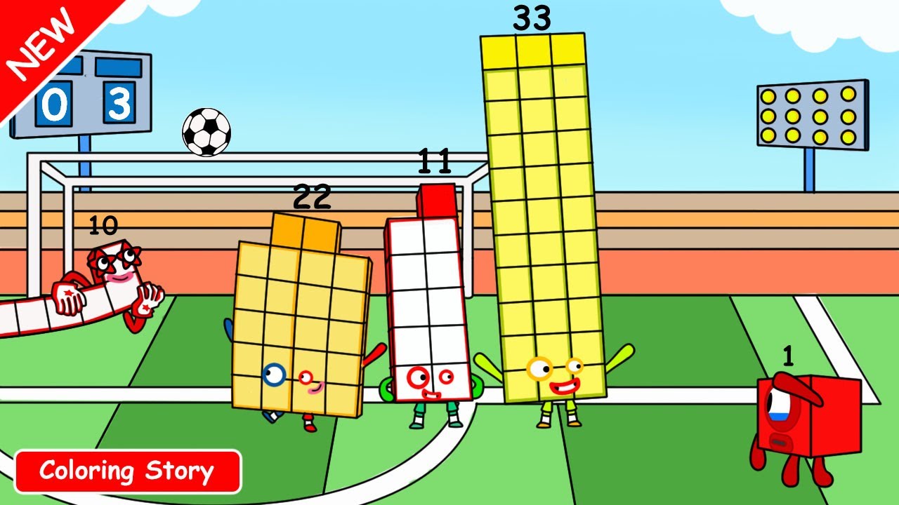Numberblocks 112233 blocks free kick - Numberblocks fanmade coloring ...