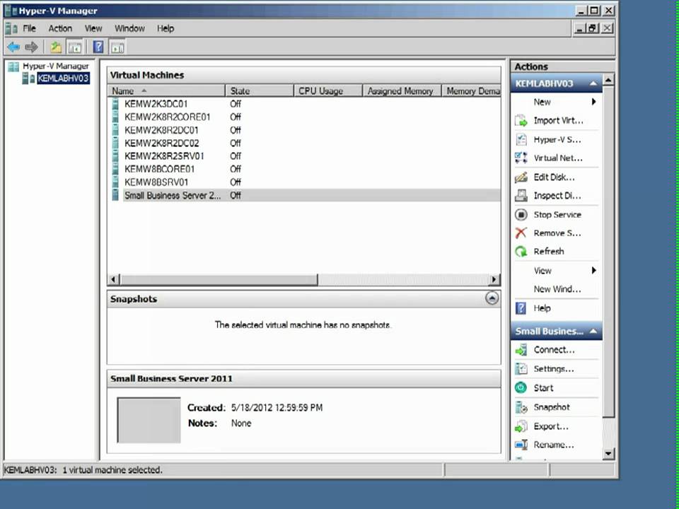 Keith Mayer steps through creating a VM with Hyper-V Manager as part of ...