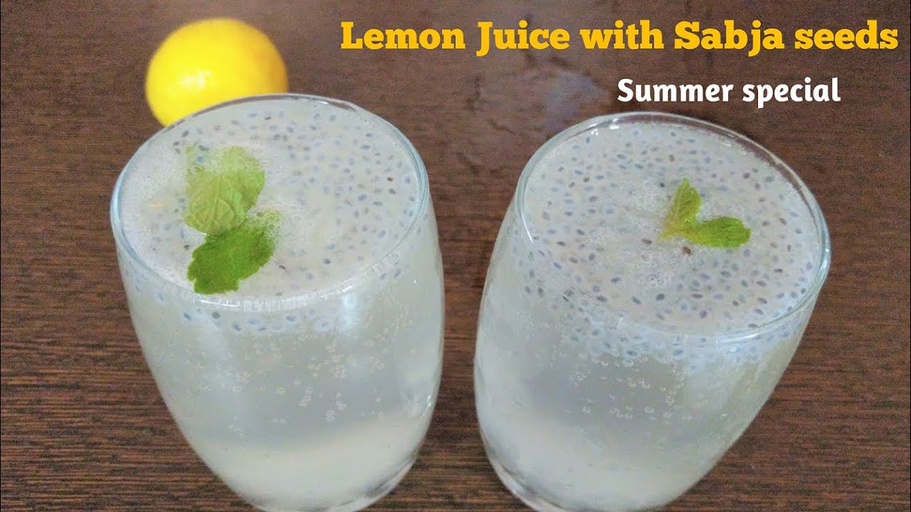 Lemon Juice with Sabja seeds| How to make lemon sabja juice| Summer ...