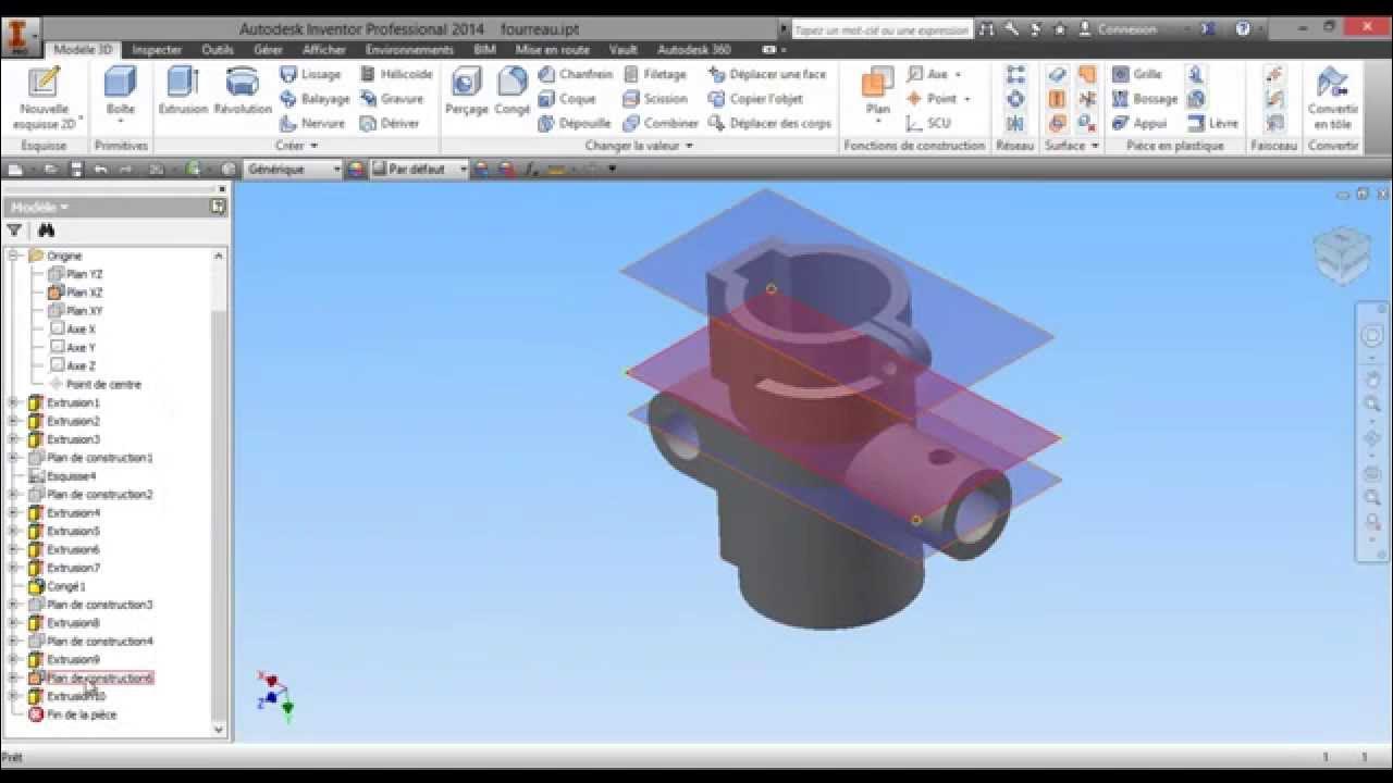 Tuto-32- Inventor 2014 Exercice modéliser un plan 2D (avec le lien pour ...