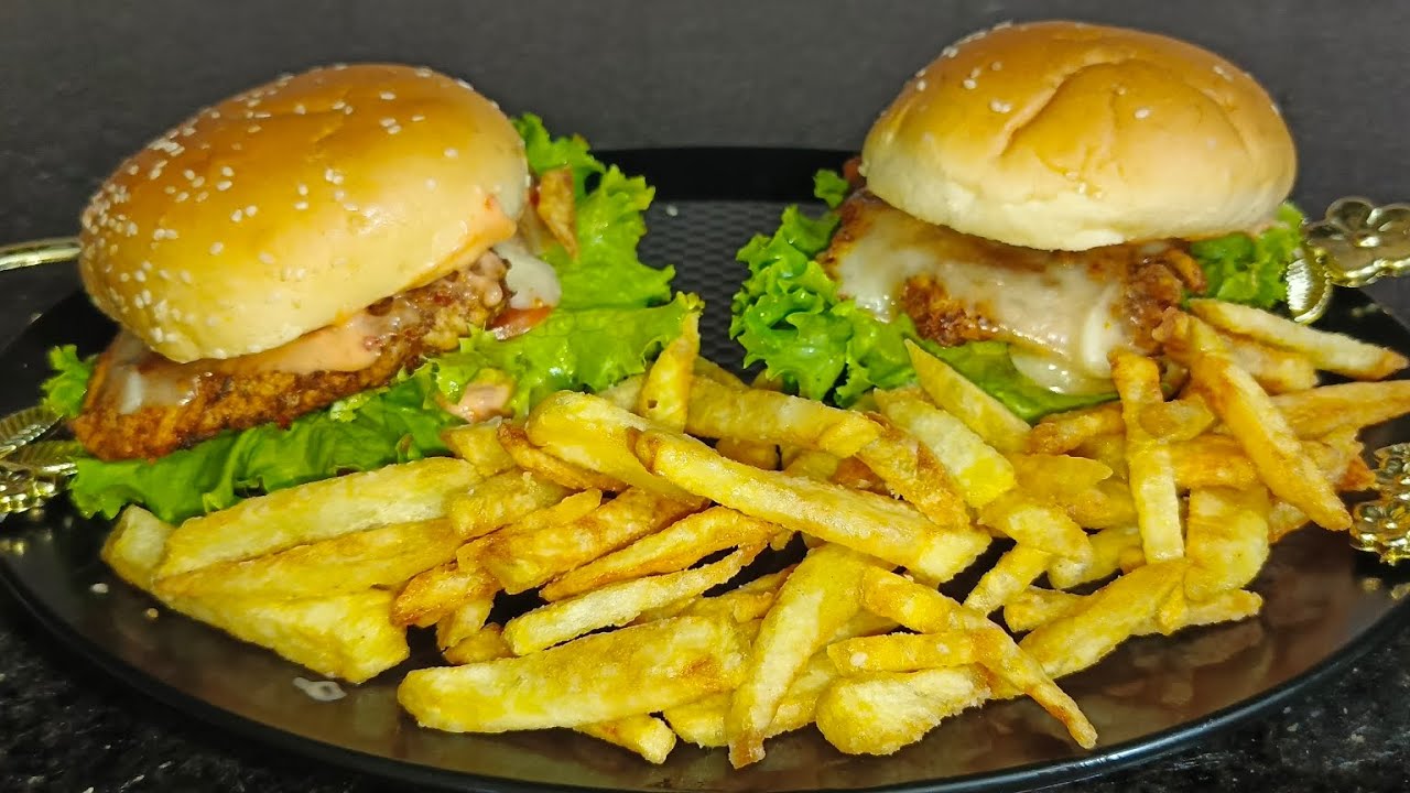 Chicken Cheese Burger Recipe | Cooking with Lubna Jafri #foryou - YouTube