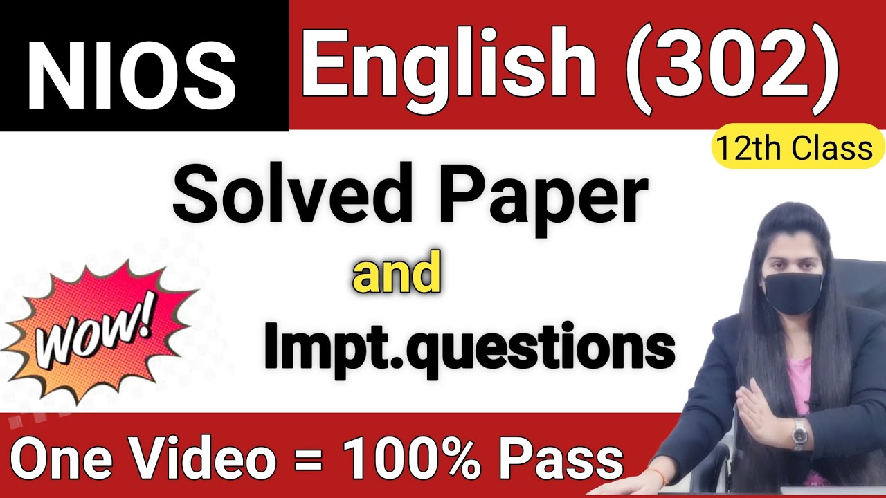 Nios 12 Class English Important Questions with Answers || Nios English ...