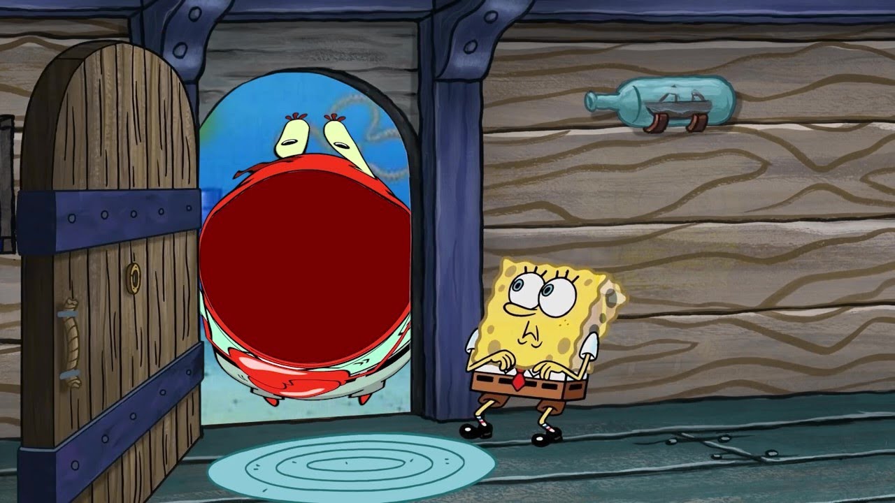 SpongeBob slams Door All Spongebob characters pop - YouTube