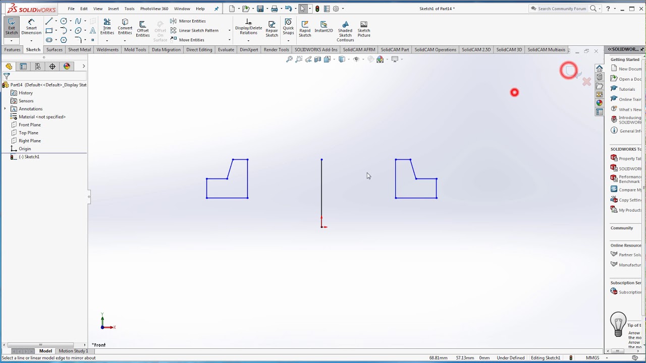 Solidworks Mirror - YouTube
