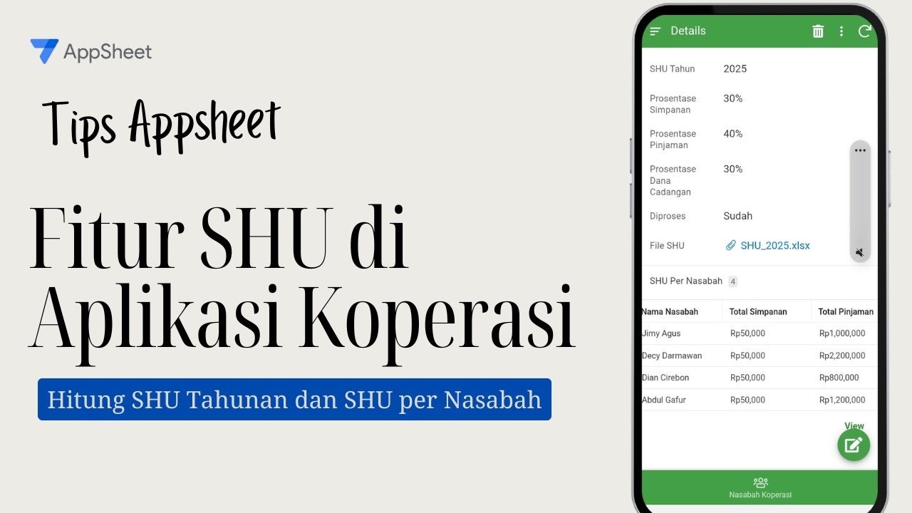Tips Appsheet: Fitur SHU di Aplikasi Koperasi Simpan Pinjam #appsheet #appsheetindonesia - YouTube