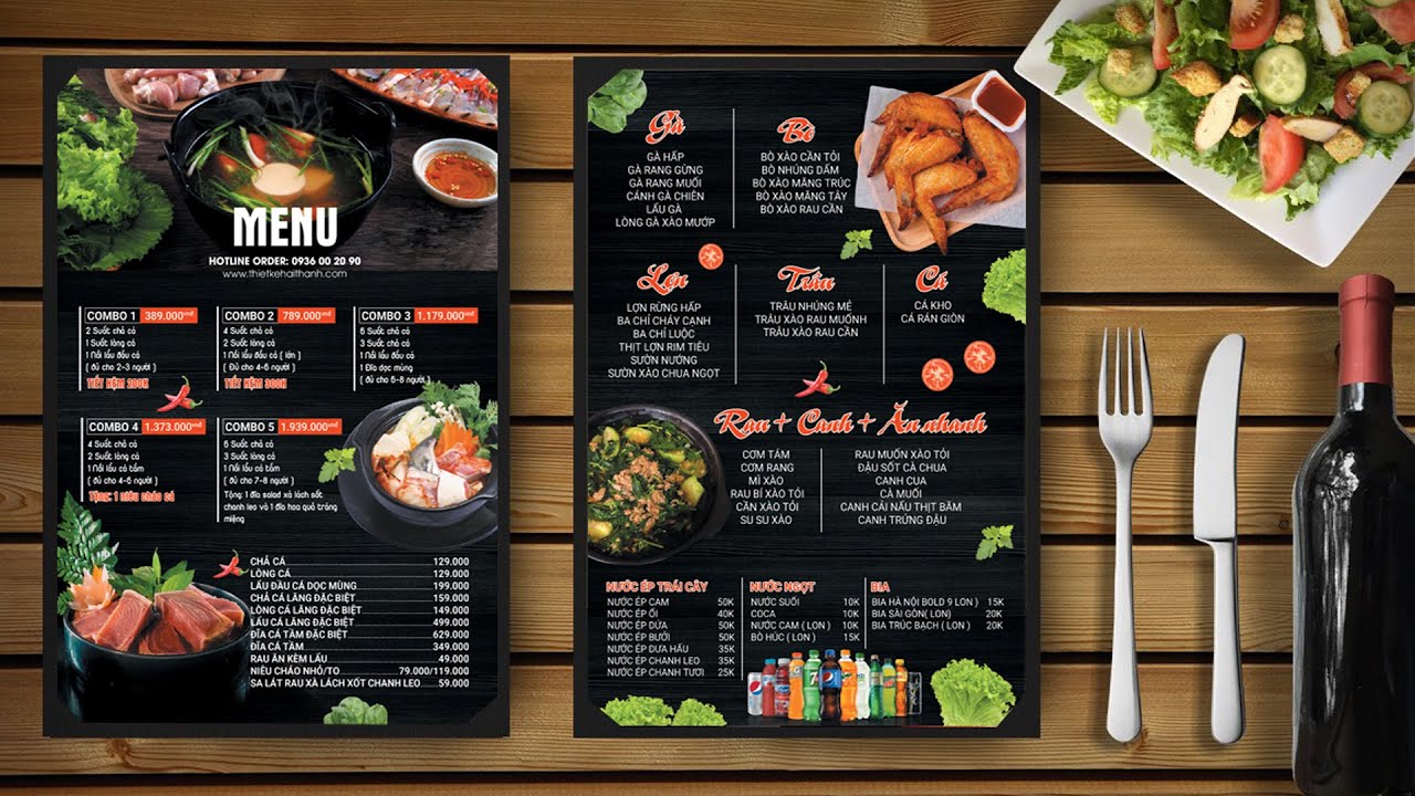 Hướng dẫn thiết kế Menu cực đơn giản bằng Photoshop | Design Dạo - YouTube