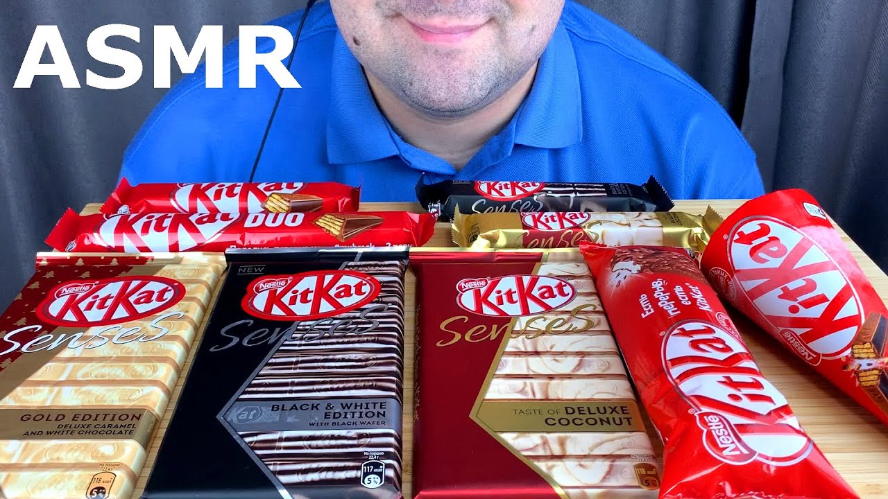 ASMR KITKAT CHOCOLATE ICE CREAM & CHOCOLATE BARS PARTY 킷캣 초콜릿 아이스크림 먹방 ...