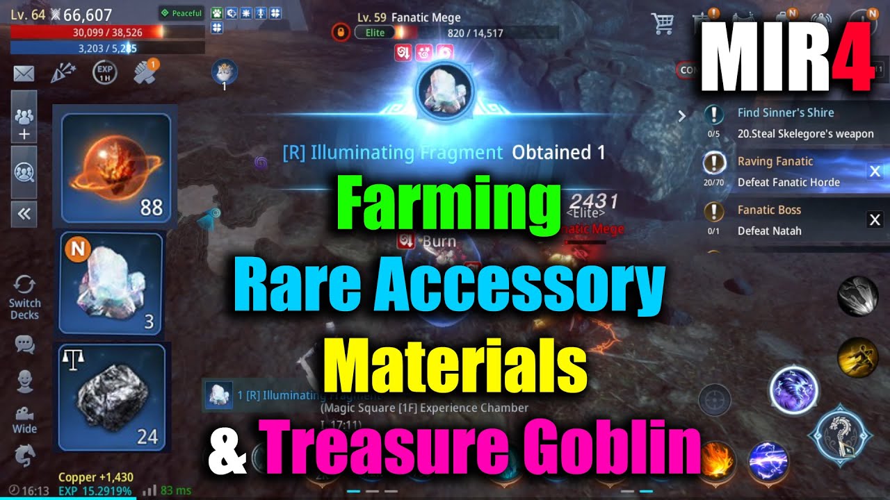 MIR4 Farming Rare Accessory Materials & Treasure Goblin - YouTube