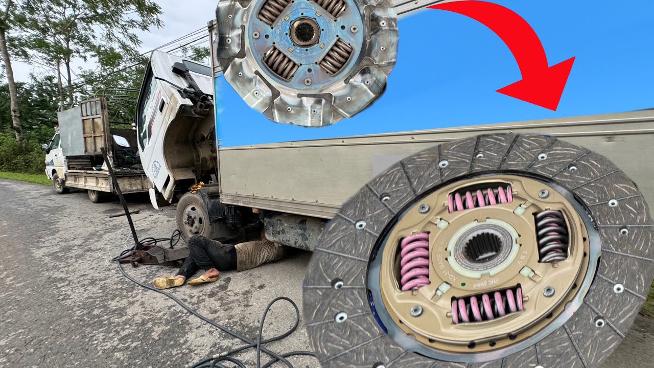 5 hours of repairing and replacing broken clutch discs on the road when ...