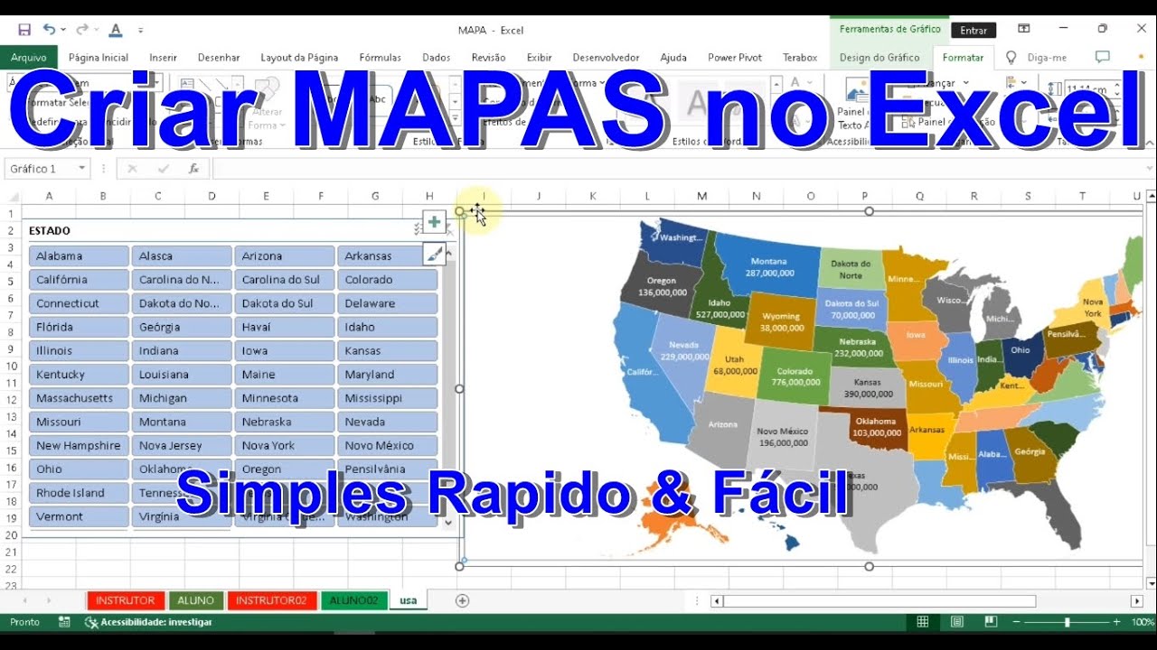 Como criar mapas no excel com Segmentação de dados - YouTube