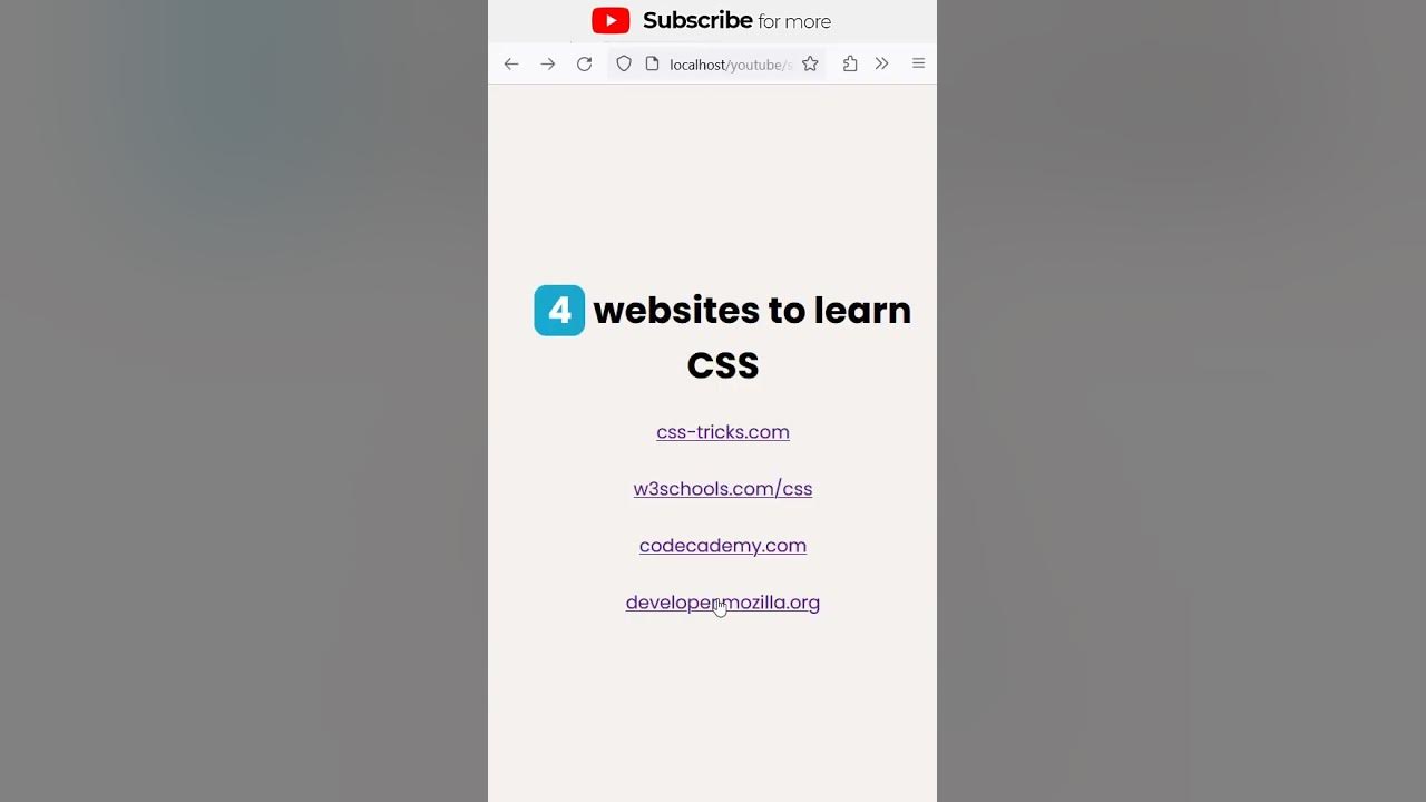 4 Websites To Learn Css Youtube