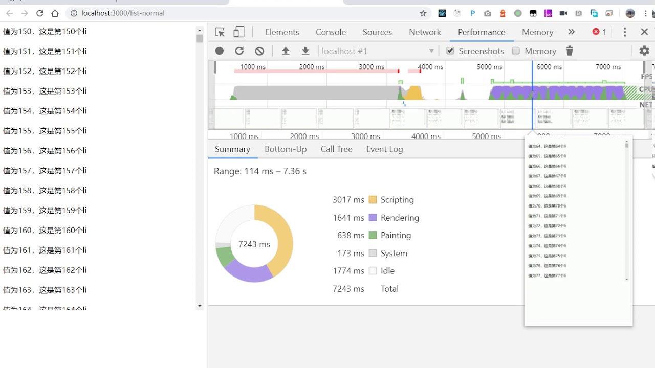 react virtual list vs normal list - YouTube