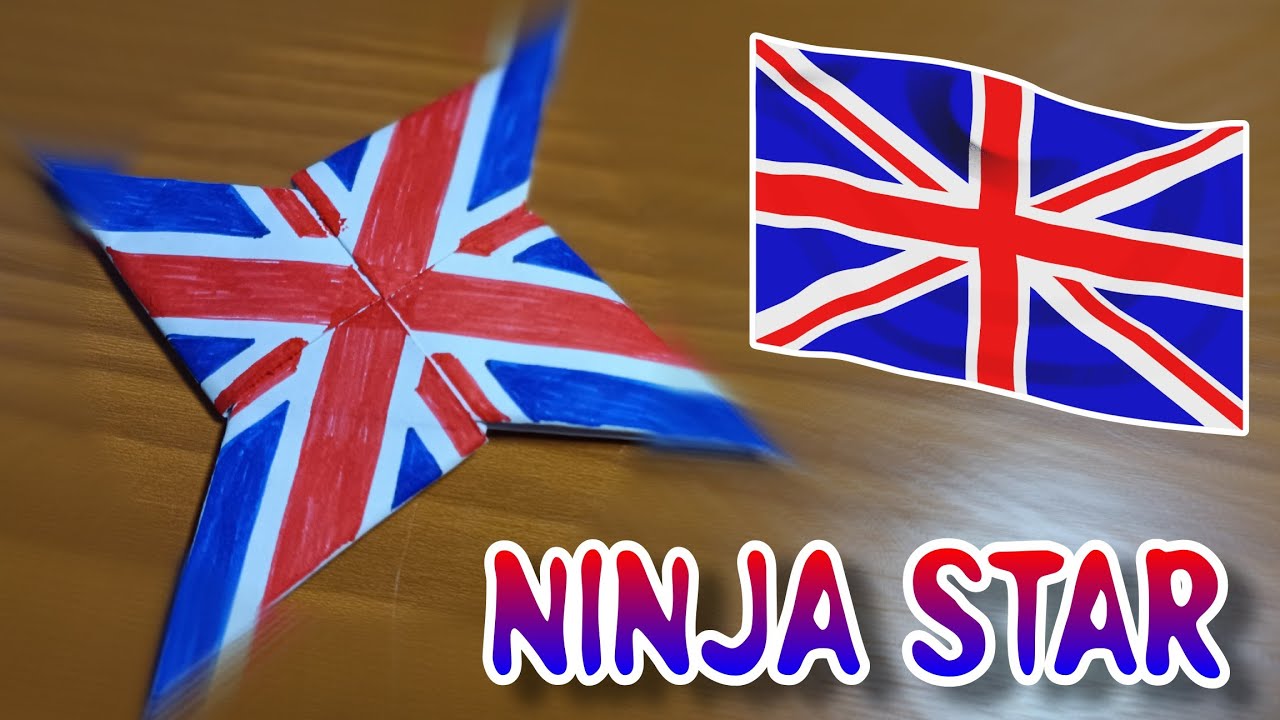 How to Make a Paper Ninja Star (Shuriken) - England Flag - YouTube