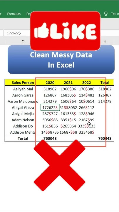 Clean Messy Data | Excel Tips and tricks | #shorts - YouTube