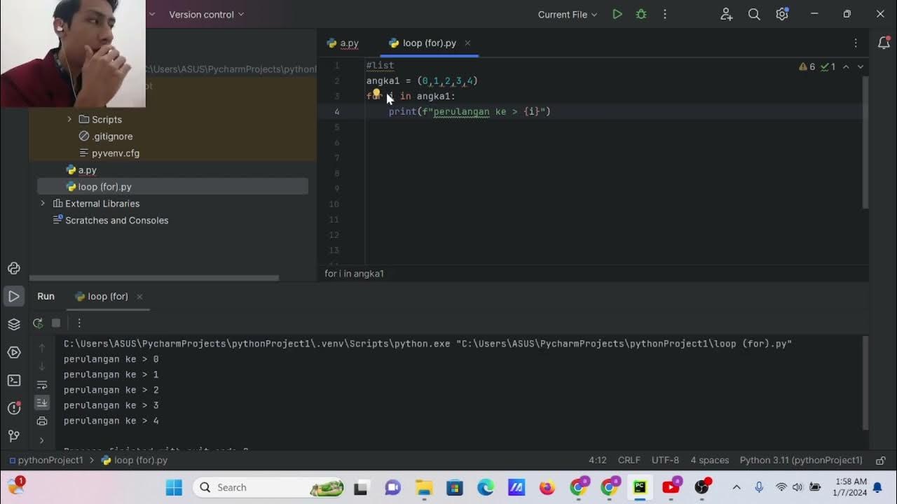 Perulangan (for) pada python - YouTube