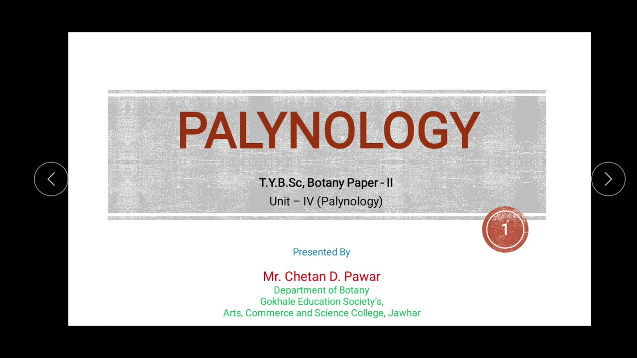 Palynology Introduction and Pollen Morphology - YouTube