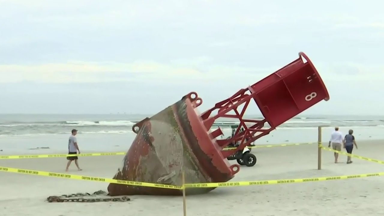 Large buoy washes ashore in Central Florida - YouTube
