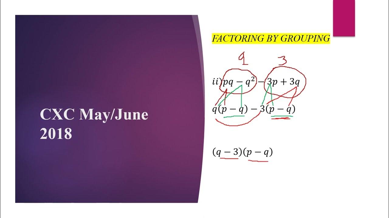 Cxc Maths Paper 2 Factorization Eduunlimited Algebra Factorisation