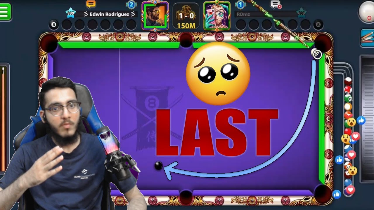 MY LAST GAMEPLAY ON 999 LEVEL ACCOUNT - 8 ball pool - YouTube