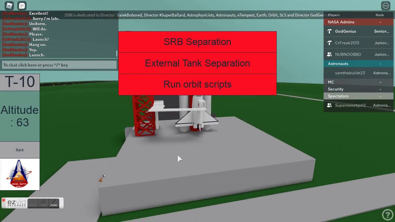 STS-1098 - STS-Aspiration - Official ROBLOX NASA Mission - YouTube