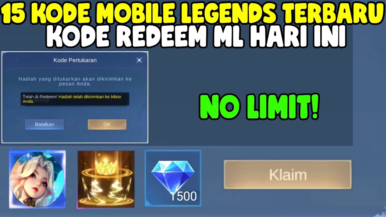 CEPAT AMBIL! 15 KODE REDEEM ML TERBARU KODE REDEEM MOBILE LEGENDS KODE ...