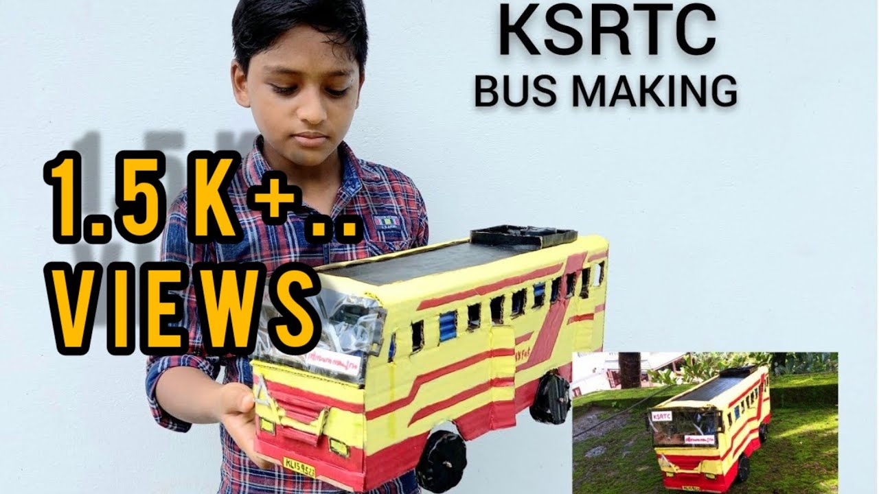 How to make KSRTC Bus || using cardboard || Simple || *MUNAWIR PAPER ...