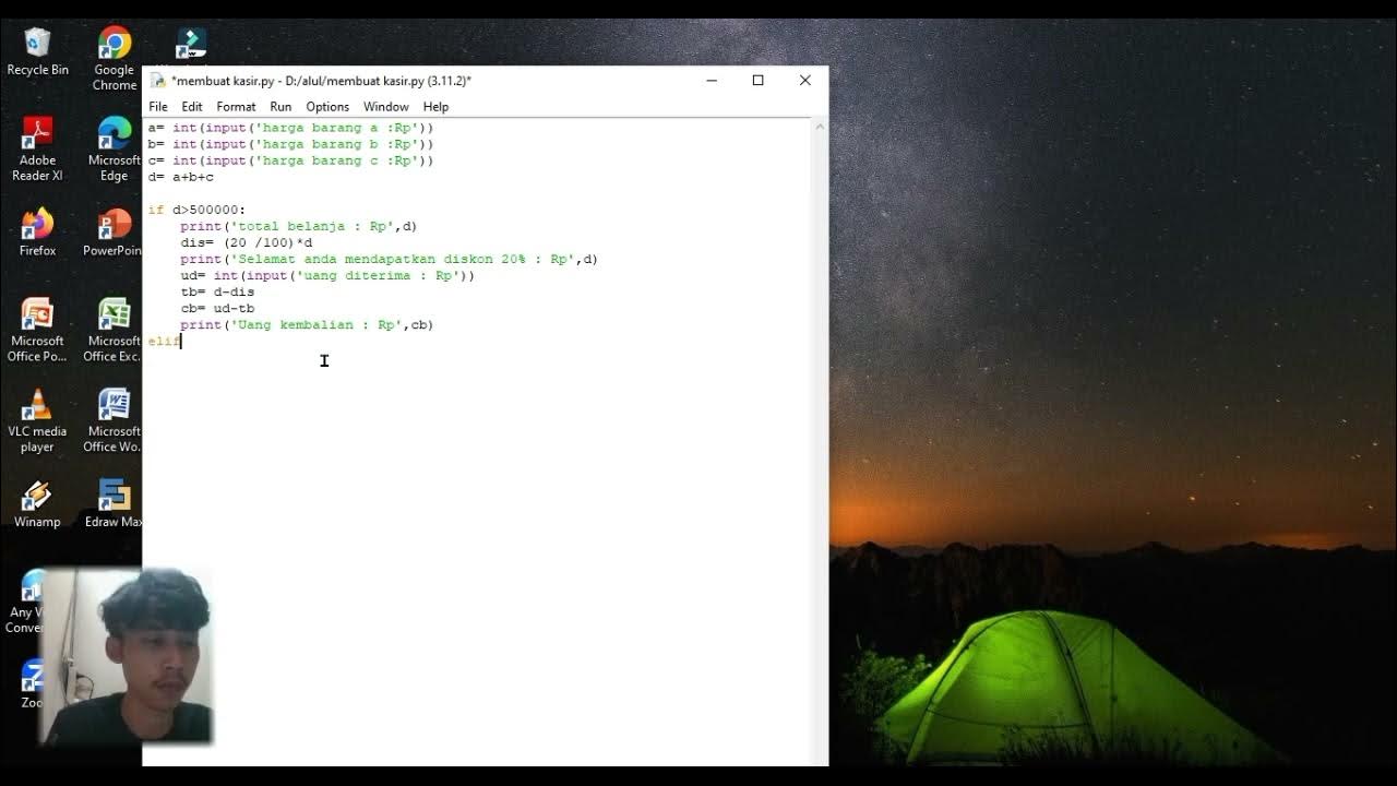 Membuat program Kasir menggunakan if,elif,dan else melalui Pyhton ...