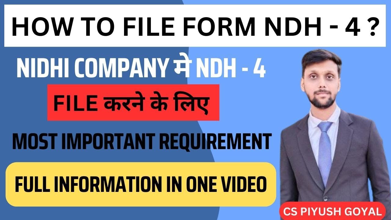 How to file NDH-4 | NDH-4 Approval | How to get nidhi company Licence ...