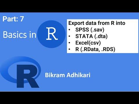 Export data from R into spss (SAV), stata (dta), excel(csv) and R (RData, RDS) | Part-7 - YouTube