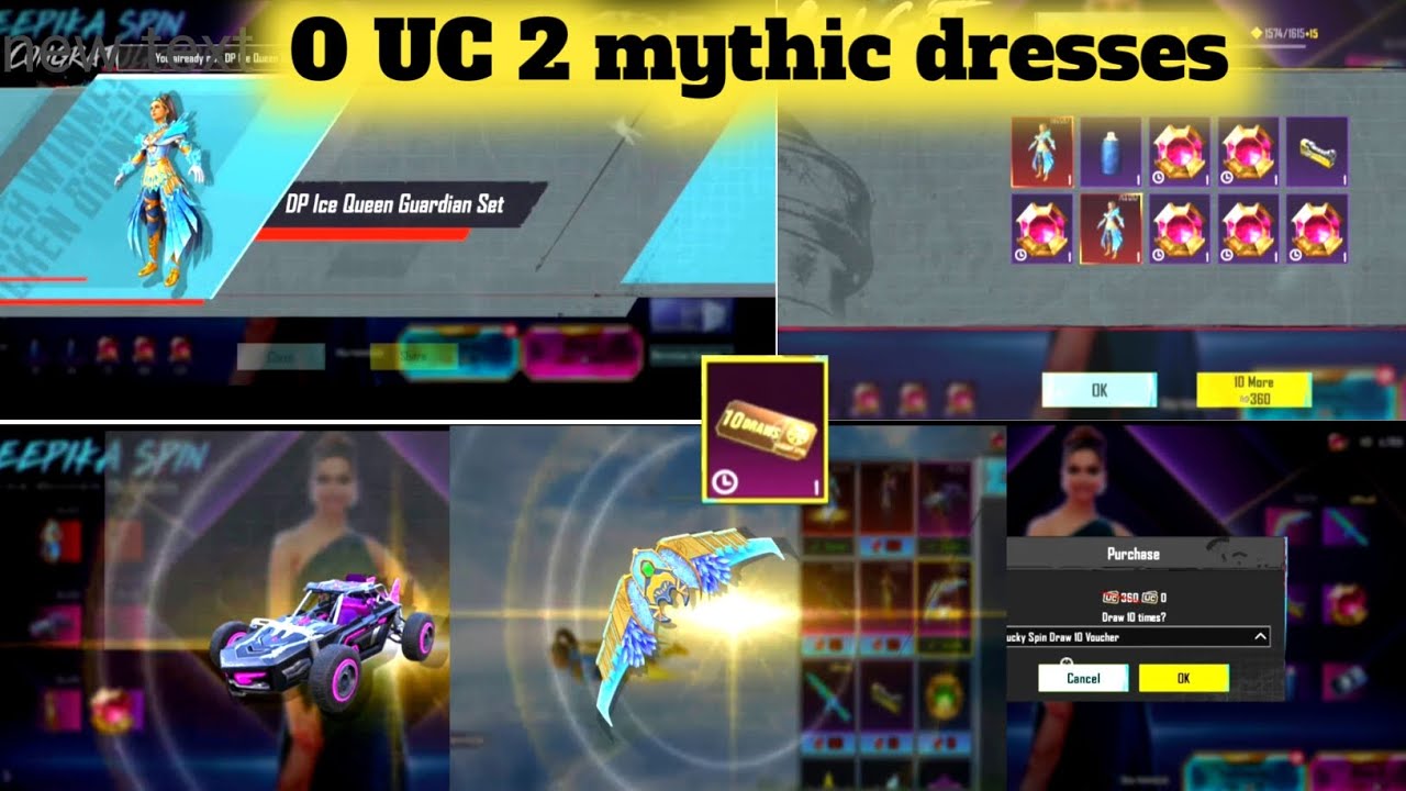 0 UC 2 mythic dresses | dipika padukone | bgmi | most lucky create ...