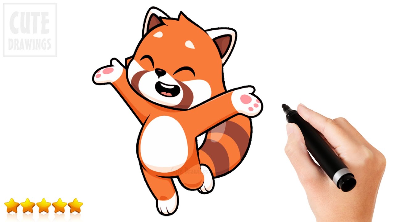 How to Draw a Red Panda (Cute and Easy) - YouTube