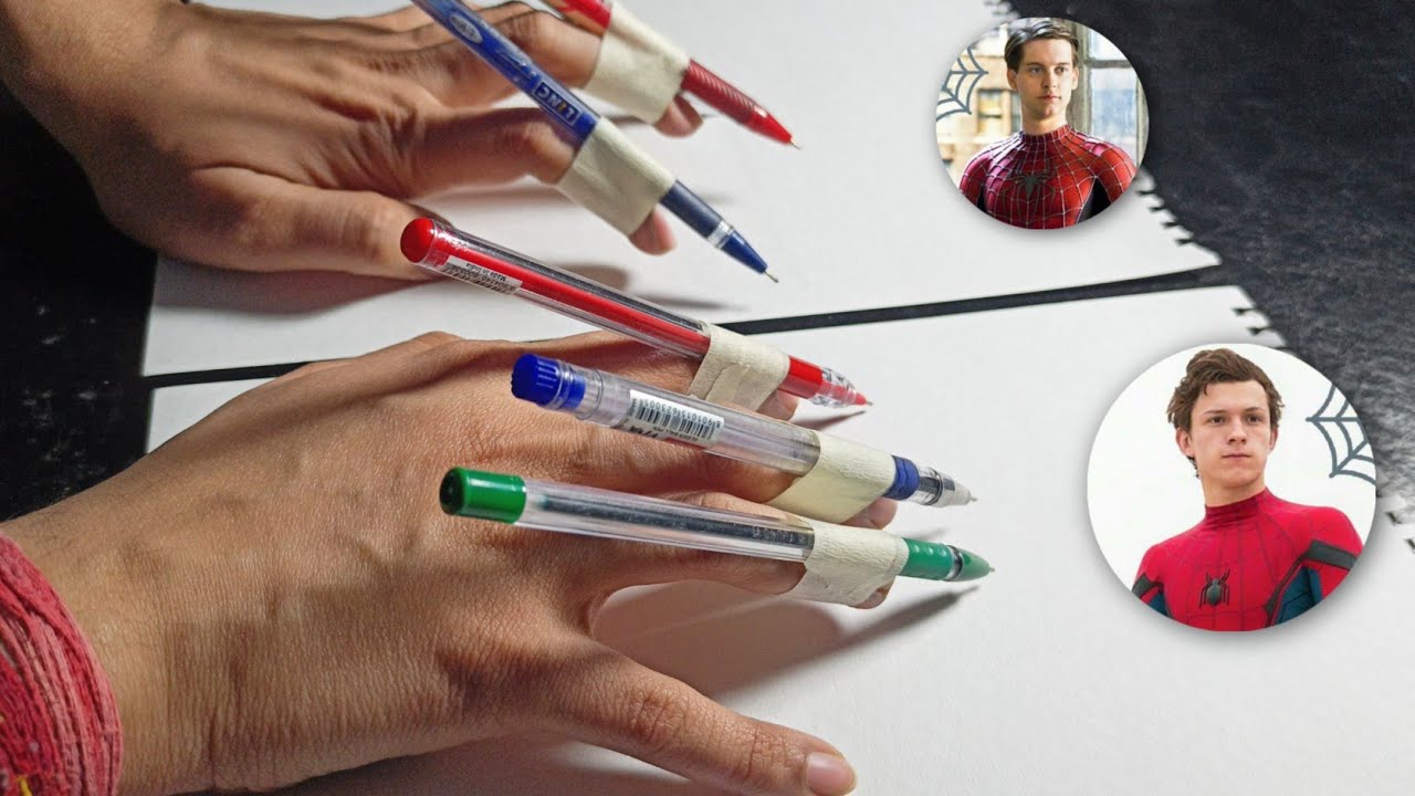 Can I Draw SPIDER MAN With 2 Hands at Same Time ??😱 - YouTube