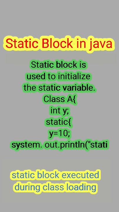 Static block in java#short - YouTube