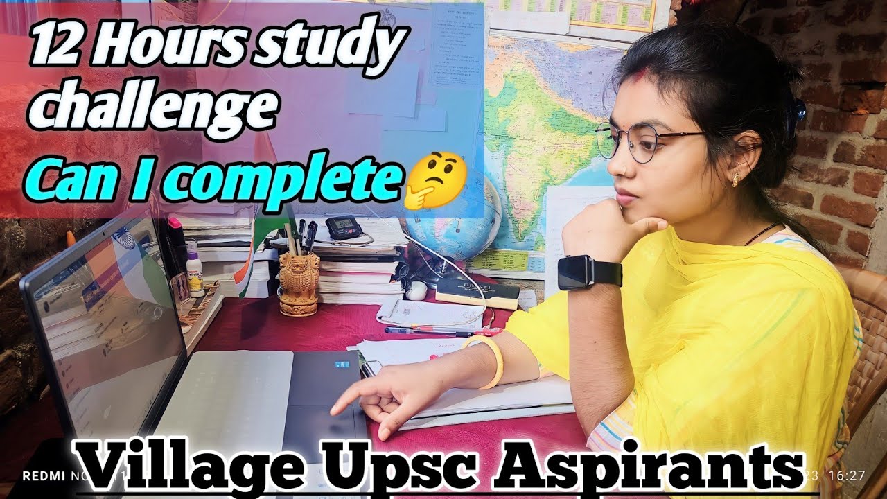 #vlog :-137 12 Hours study challenge Can i complete।। Village Upsc Aspirants।। Pushplata Vlogs ...
