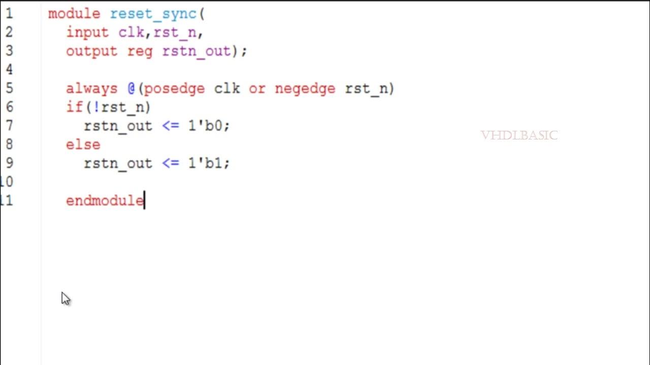 Reset Synchronizer Asynchronous Assertion And Synchronous De Assertion Youtube