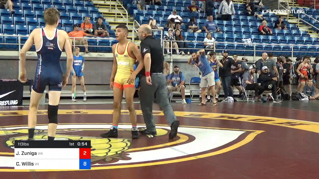 113 Lbs Cons 16 1 Jermiah Zuniga Washington Vs Cooper Willis Wisconsin ...
