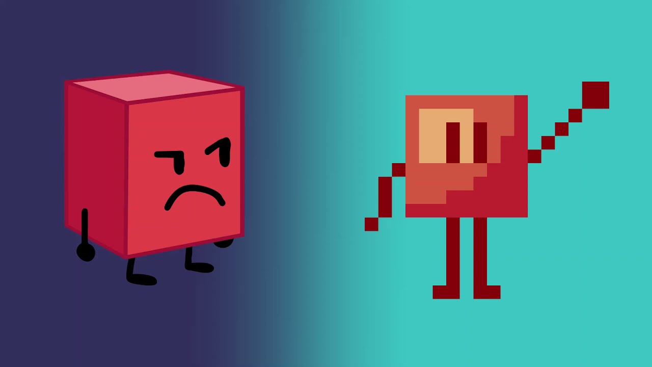 bfdi made into pixel art - YouTube