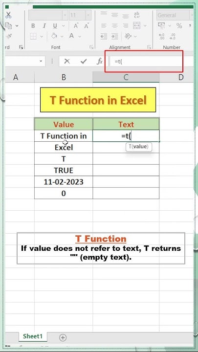 Day 38/100 | T Function in Excel | Excel Function | #excel #shorts #youtubeshorts #function ...