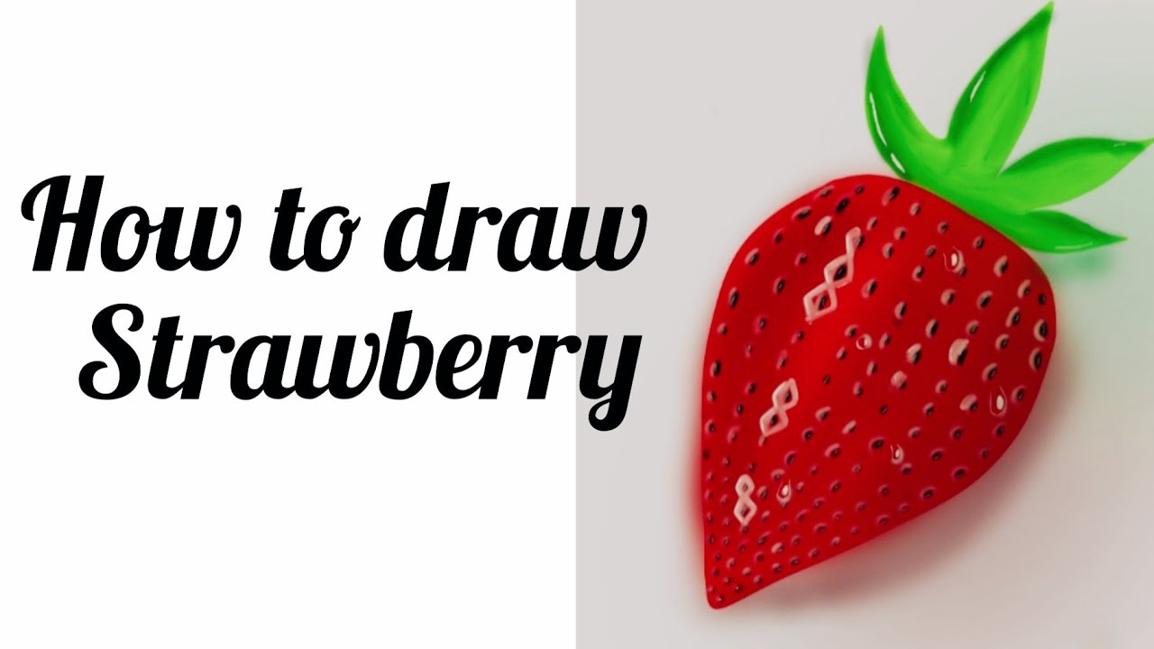 How to draw strawberry 🍓|digital art|saaziaart - YouTube