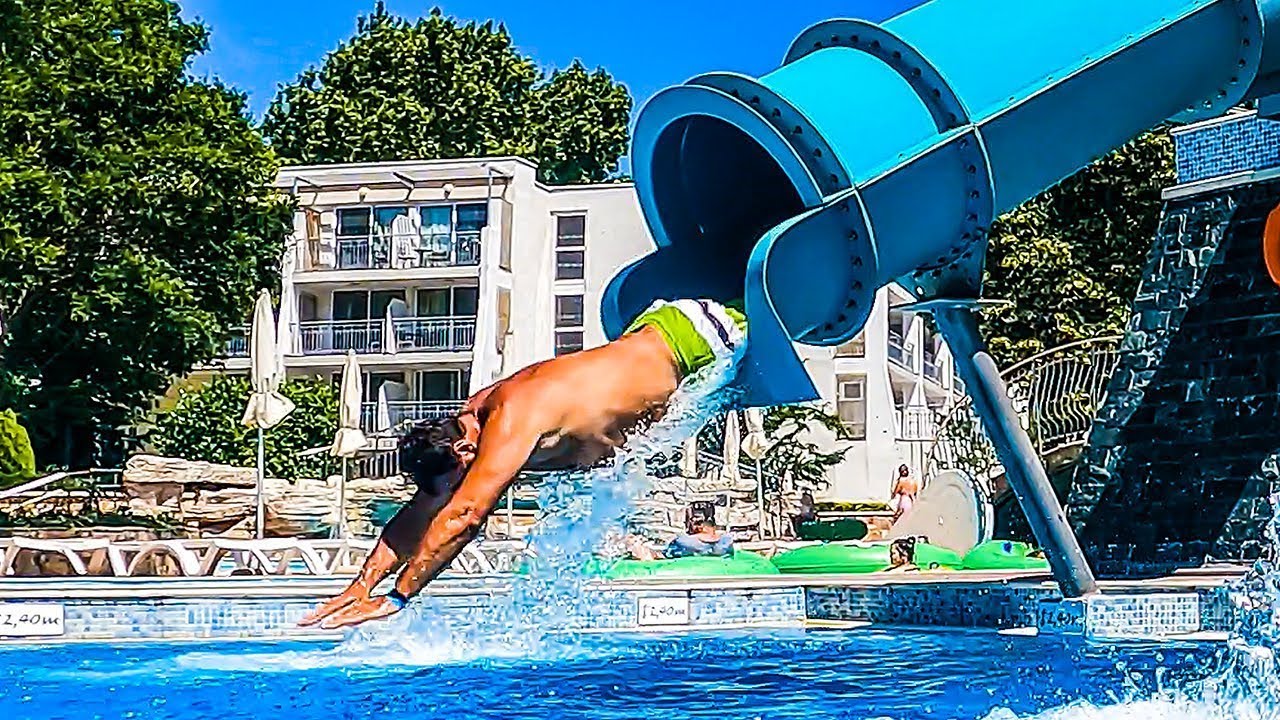 X-TREME DEEP DROP Water Slide at Aquapark Aquamania - YouTube