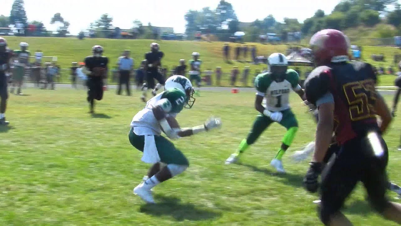 Freeman pass from Deonte White Milford Mill/New Town football 9/20/14 ...