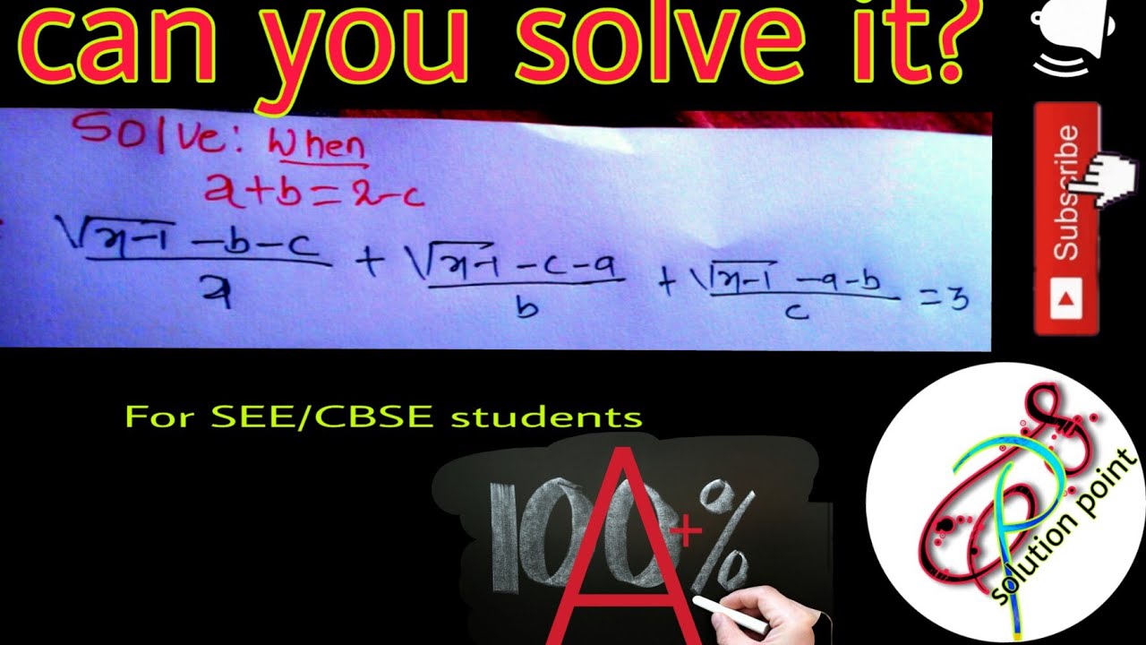 Solving miscellaneous problems of algebra. - YouTube